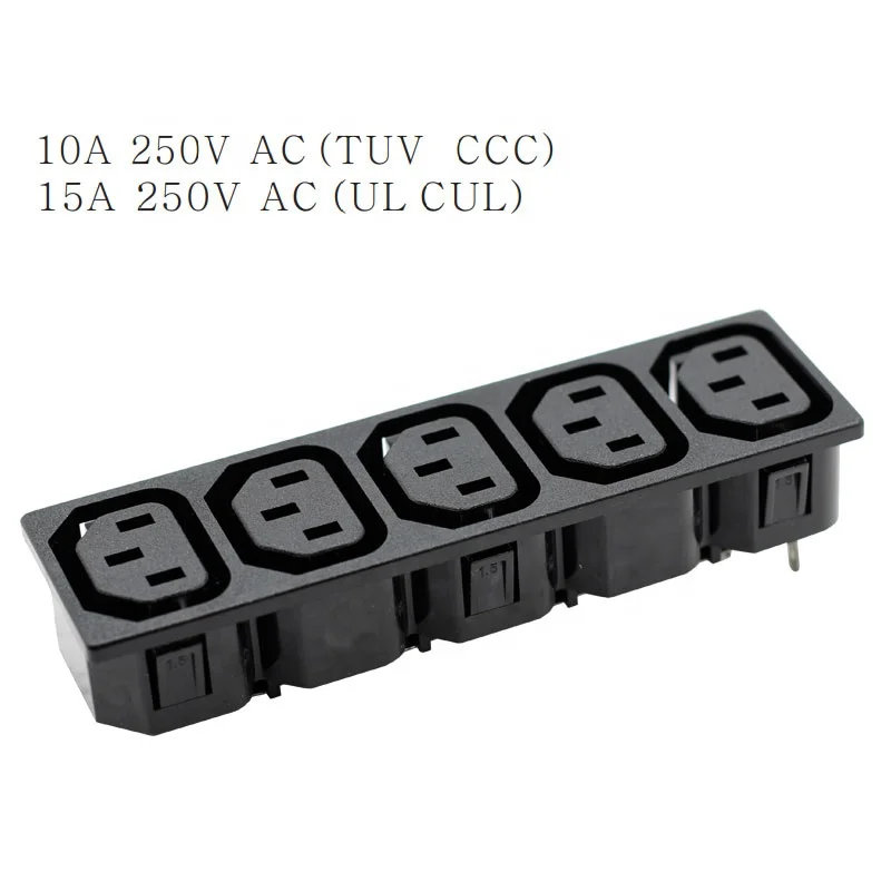IEC 60320 C13 Snap-in Universal Wall Socket for UPS PDU Multiple Power ...