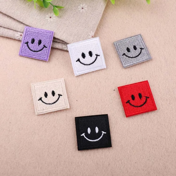 Square Smiling Face Robot Head Patch Set Iron on Patches Custom ...