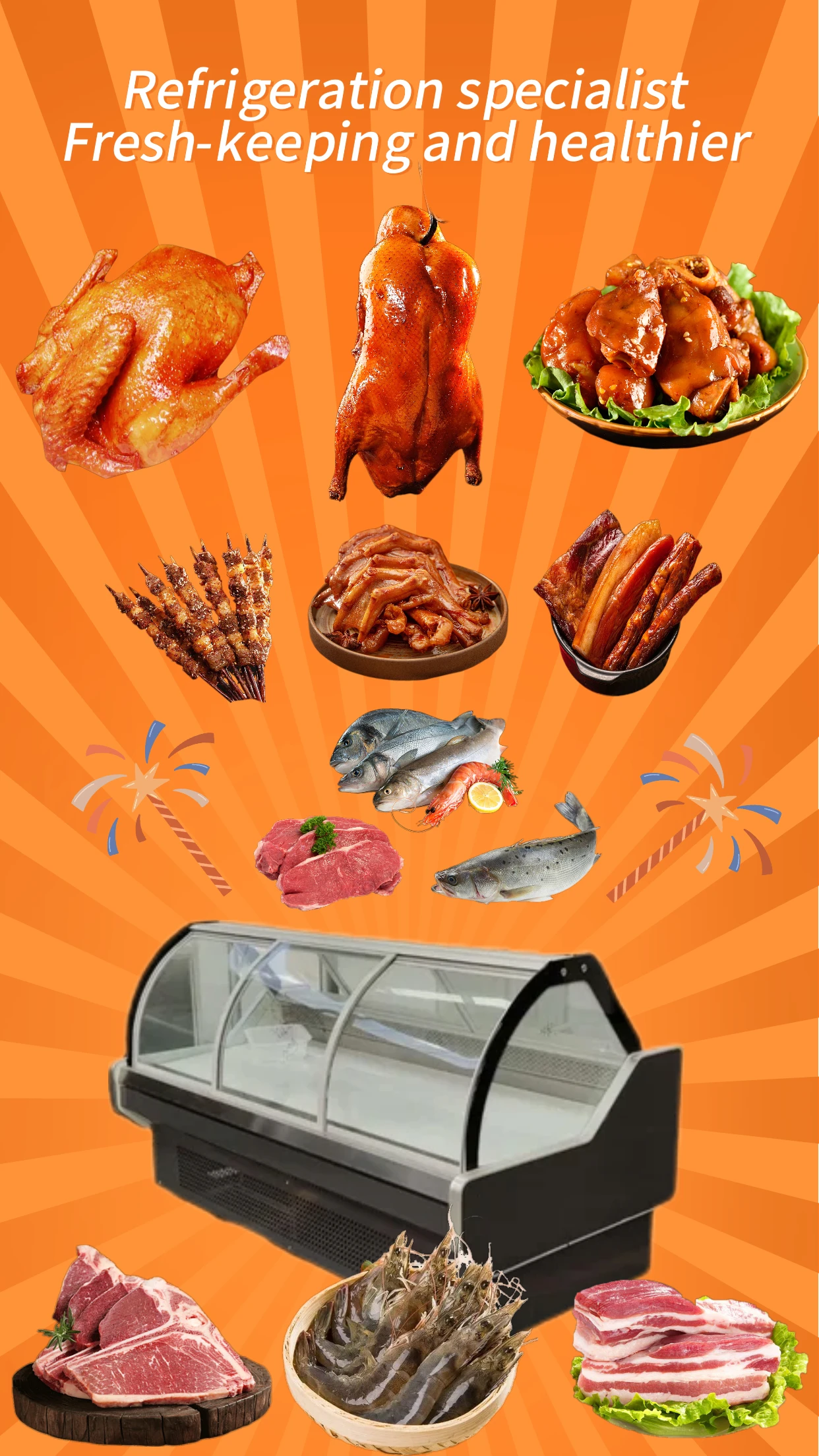 Meat Display Cabinet Commercial Meat Refrigerator Display Cabinet - Buy ...