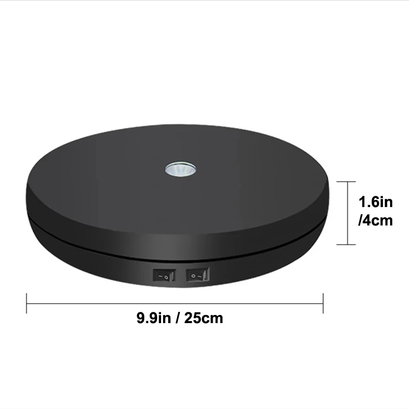 360 Degree Rotating Display Stand Turntable 25cm Led Light Turn Table ...