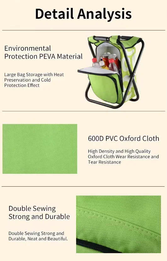 New Luxury Design Blue Folding Camping Chair with Cooler Bag Compact Fishing Stool| Alibaba.com