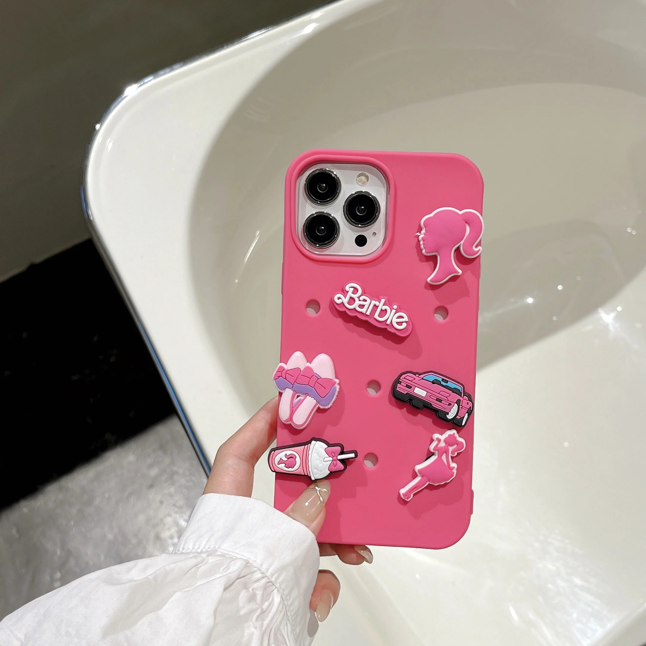 2023 New 3d Cute Pink Barbie Phone Case Customization Diy Silicone ...
