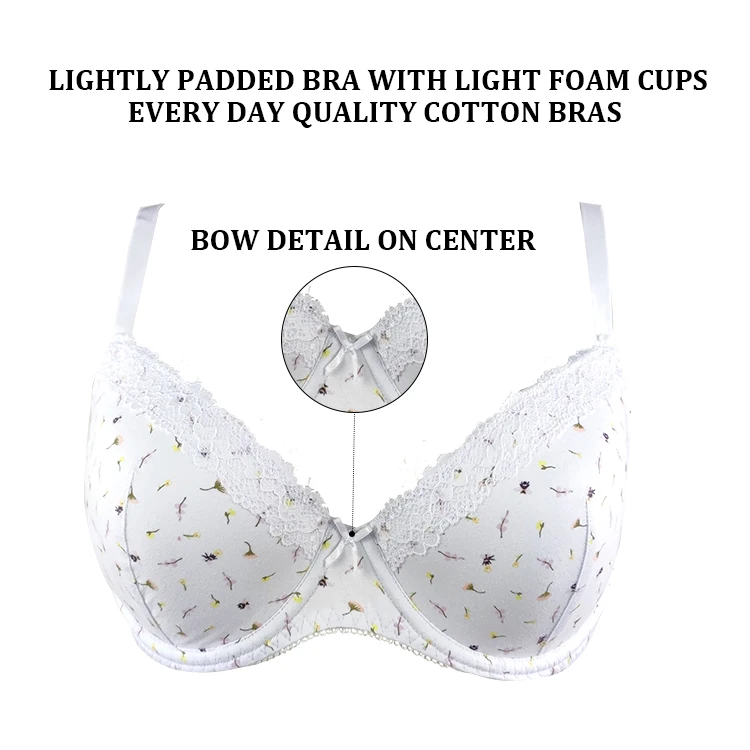 Plus Size Cotton Bra For Women Large Cup Size Lace Full Cup Underwire ...