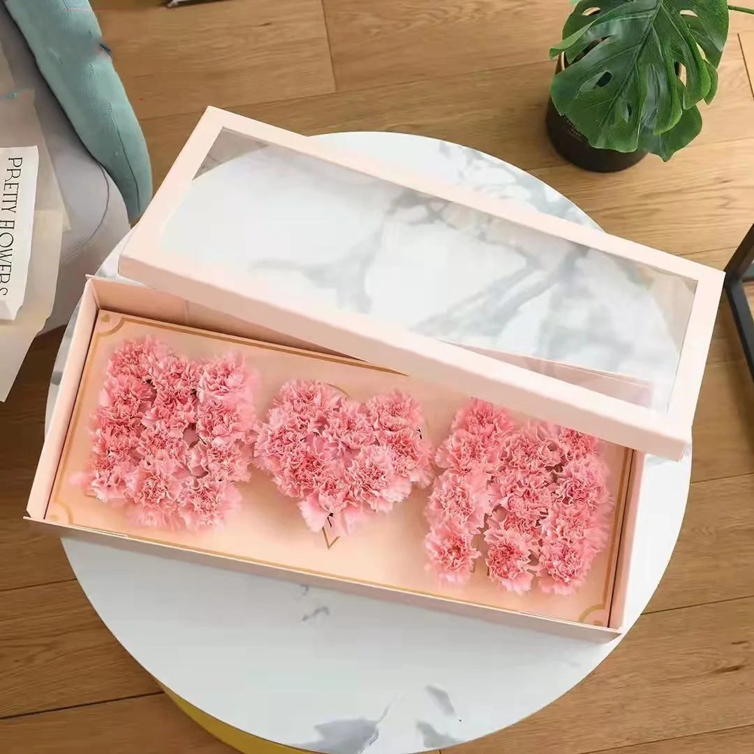 Flower Box Preserved Rose Floral Mothers Day Heart Wholesale Square Flowers Boxes For Bouquets ...