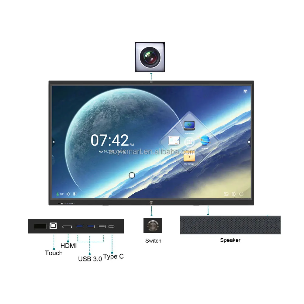 75 Inch Smart Board Whiteboard Whiteboard Interactive Led Screen ...
