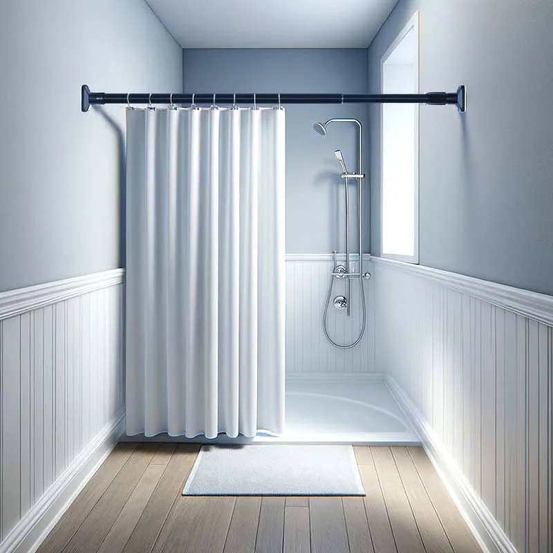 50-260cm Telescopic Rod Adjustable Shower Rod No Punching Shower ...