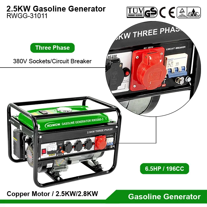2.5KW Portable Power Petrol Generator Price Small Home House Use Three ...