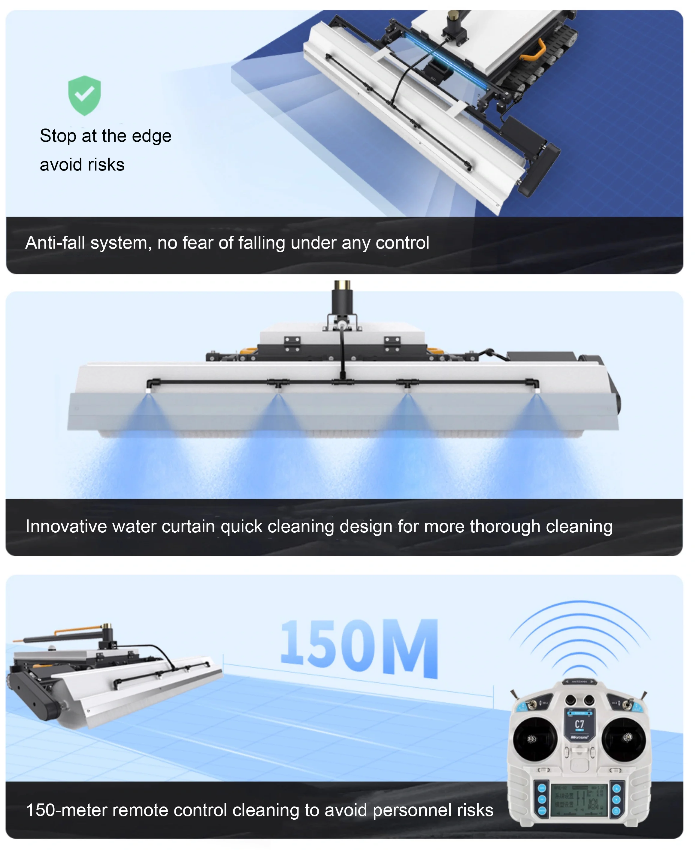 Semi-Automatic Wet Dry Solar Panel Cleaning Robot Efficient Panel ...