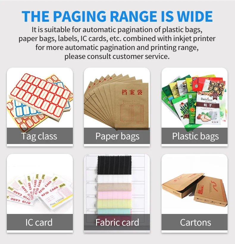 Automatic Bag Paper Card Pagination Paging Machine Conveyor Belt Feeder Paging Machine With Tij ...