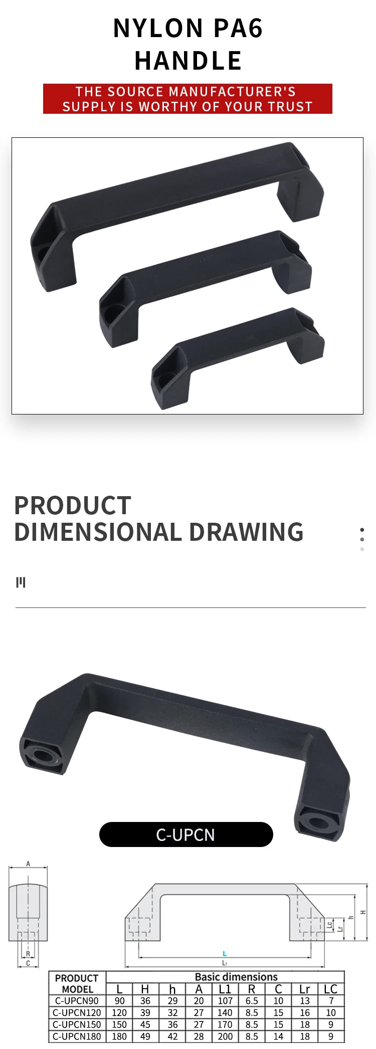 Mechanical Plastic Handle Industrial Plastic Square Door Handle Printer ...