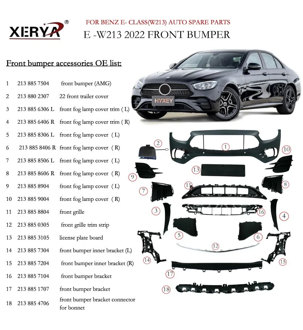 Mercedes E-Class W213 Front Bumper - High-Quality AMG