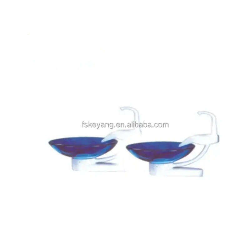 Blue Glasses Dental Spittoon With Ceramic Nozzle And Base Cuspidor ...