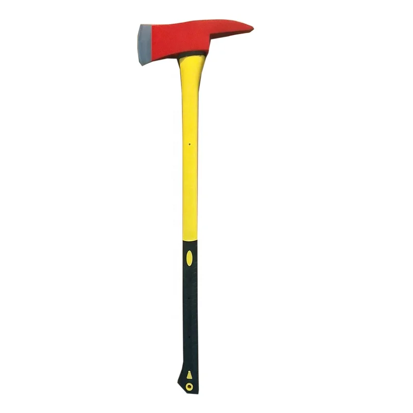 Fire fighting axe with wide cutting blade small lifting end survival ...