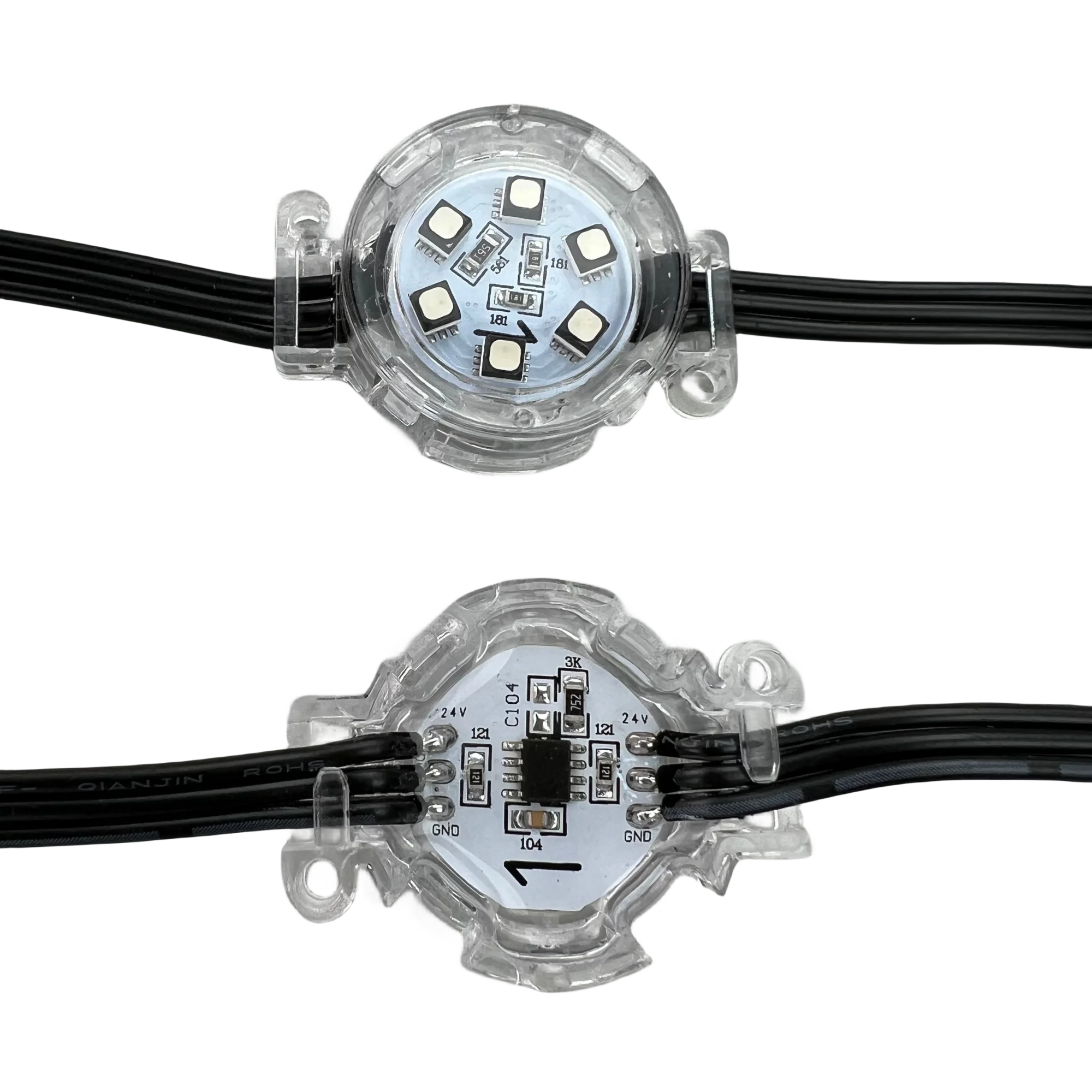 LD-WS2811 LED Pixel Module, 24V RGB, IP68 Waterproof, 20 Pixels/String, ODM