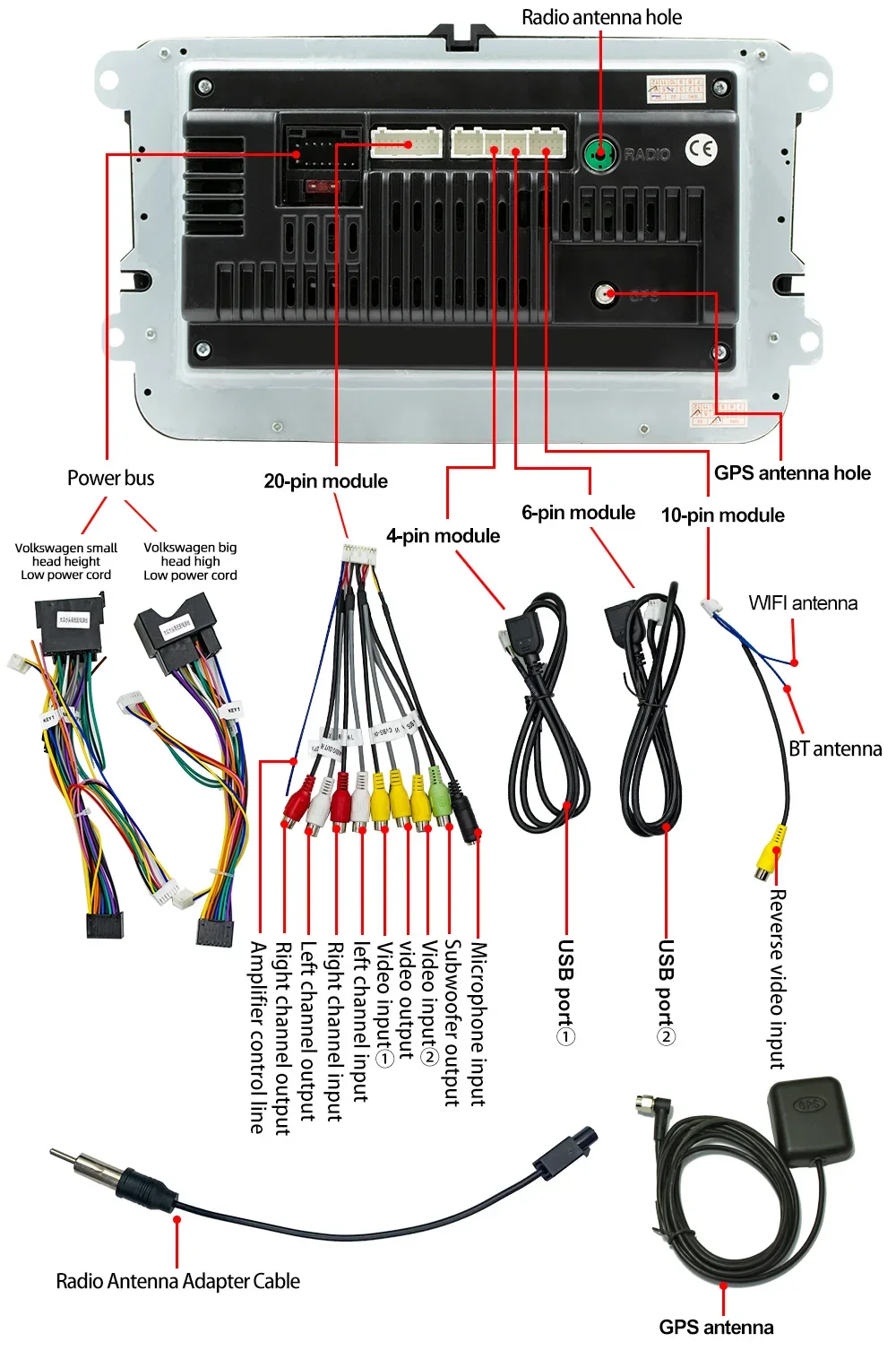 2din Car Radio Android for Volkswagen Golf 5 6 Polo Passat B6 B7 CC ...