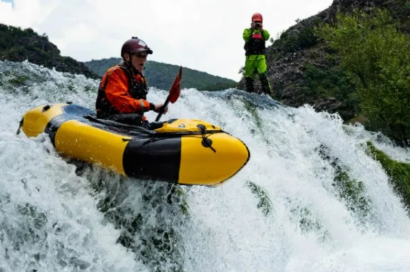 Yellow Lightest Adventure Inflatable Backpack Raft Packraft Boat with ...