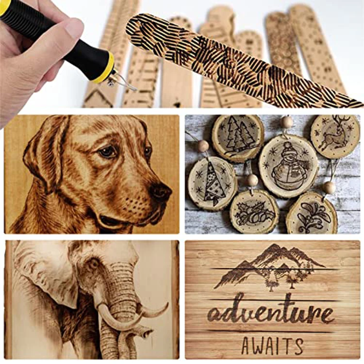 Pyrography Wood Burning Kit Wood Burner Tool Dual Pen 60w Upgraded ...