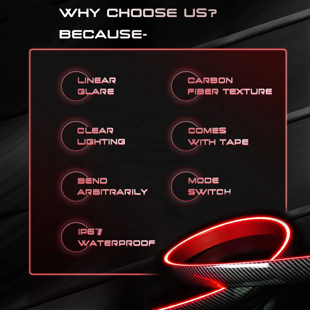 Keen New 130cm Led Spoiler Light For Car Tail Third Brake Lights Led ...