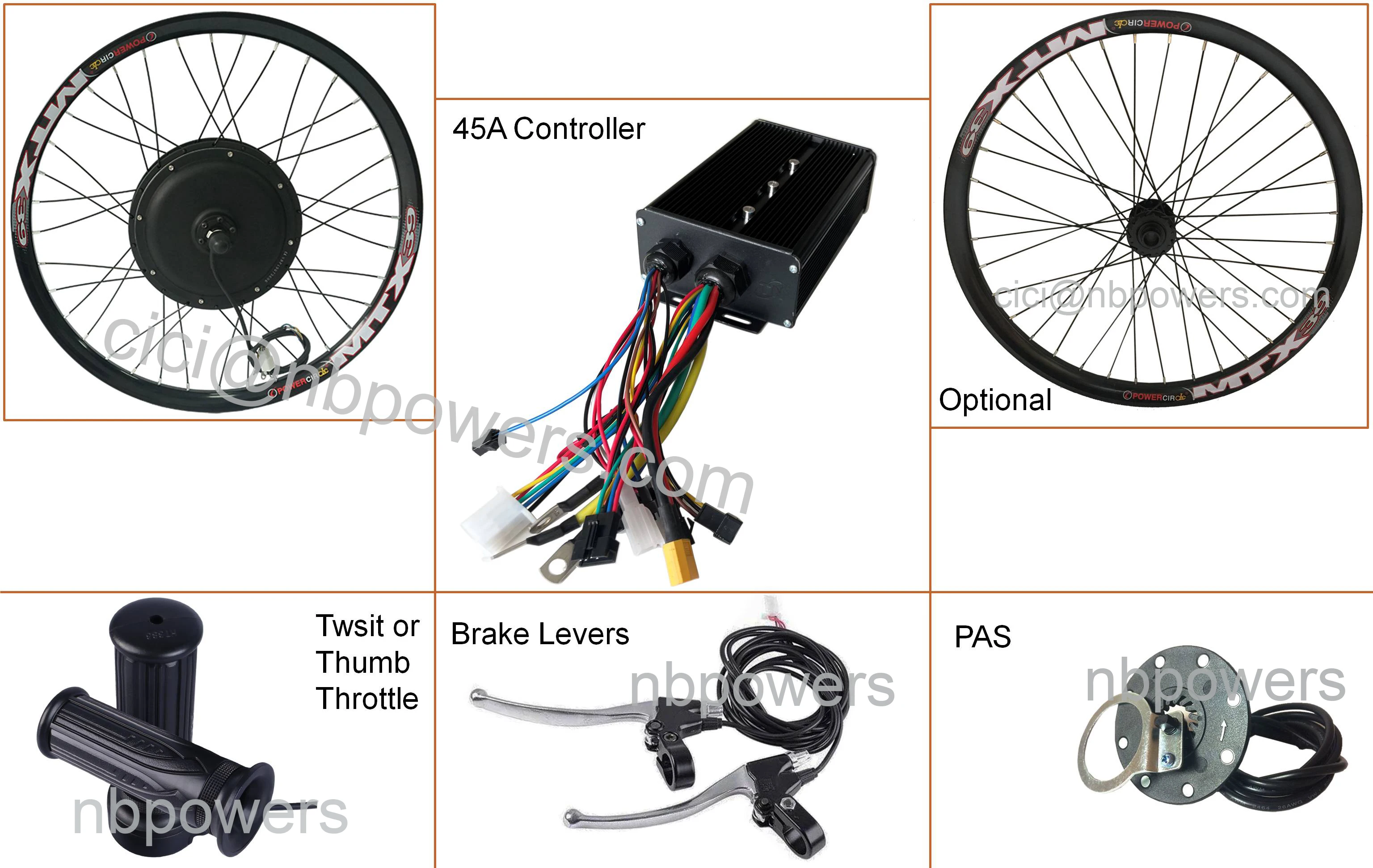 MTX Wheel 48v 52v 72v 2000w Ebike Conversion Kit - High Performance
