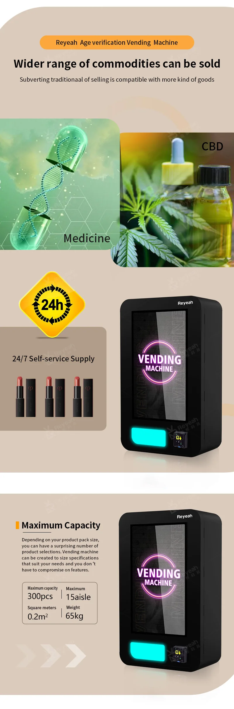 Wall Mounted Id Card Identification Vending Machine Small Combo Vending ...