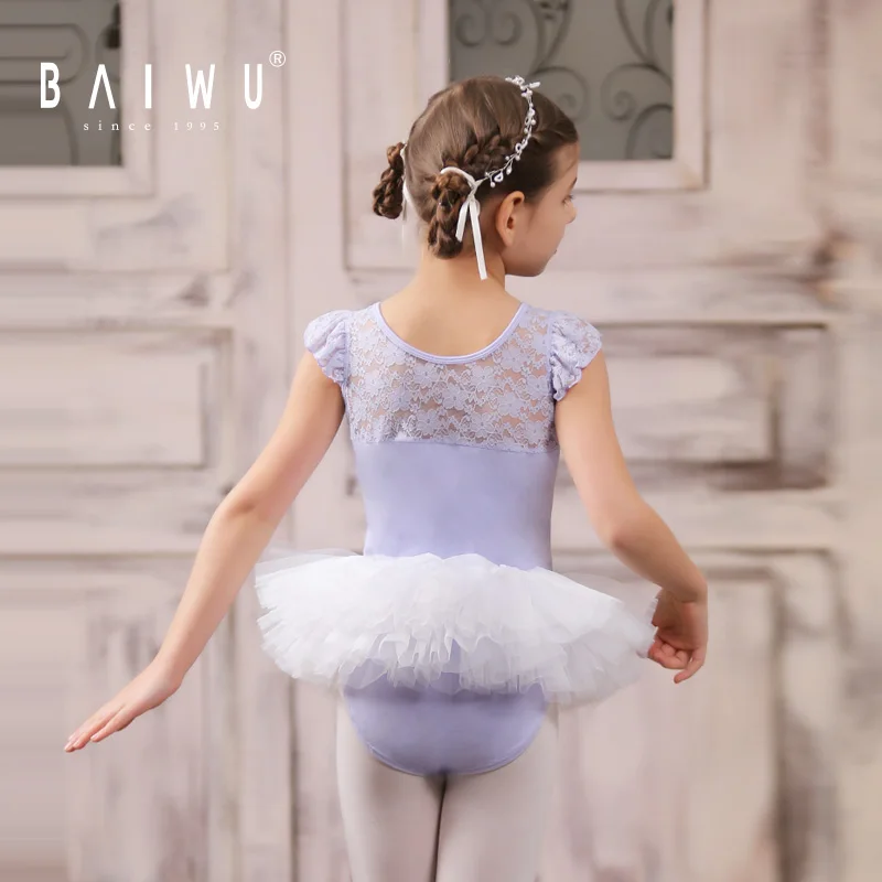 Cute Ruffled Ballet Kids Leotard - Spandex Fabric 122241013