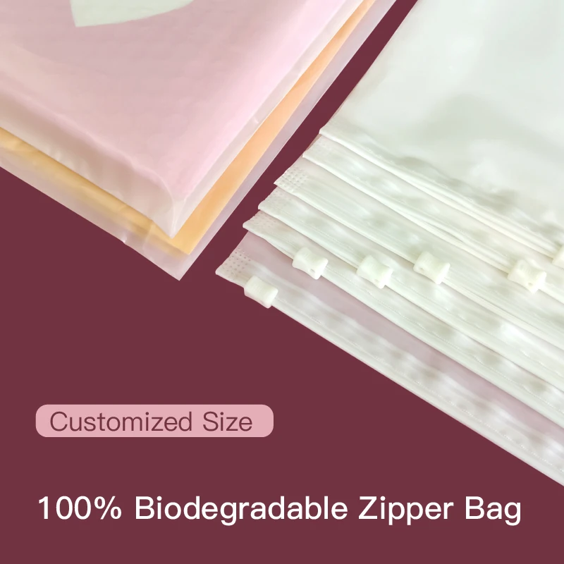 Clothing Storage PLA Frosted Zipper Bags - Biodegradable Eco-Friendly ...