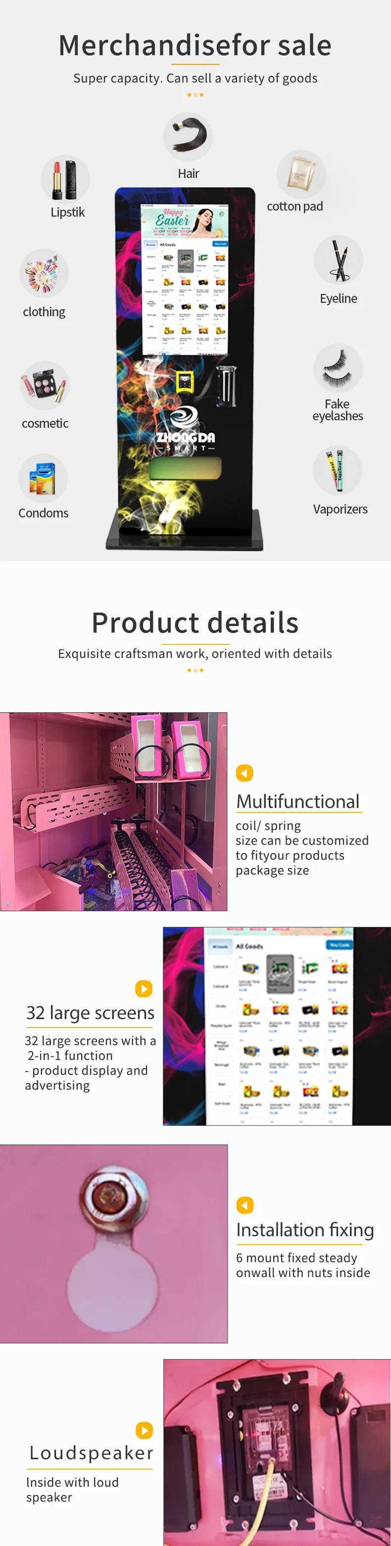 Custom Outdoor Small Smart Wall Mounted Vending Machine for CBD and ...