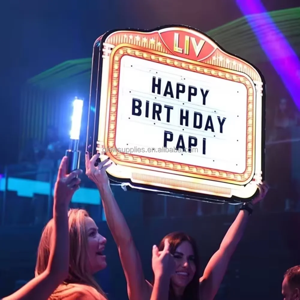 Nightclub Party Happy Birthday Welcome Lighted VIP Service ...