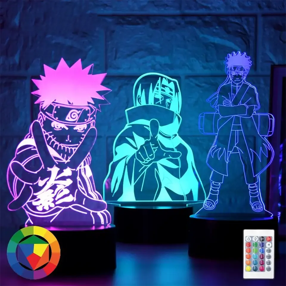 3d Anime Itachi Uchiha Led Night Light Team Sasuke Kakashi Hatake Kid ...