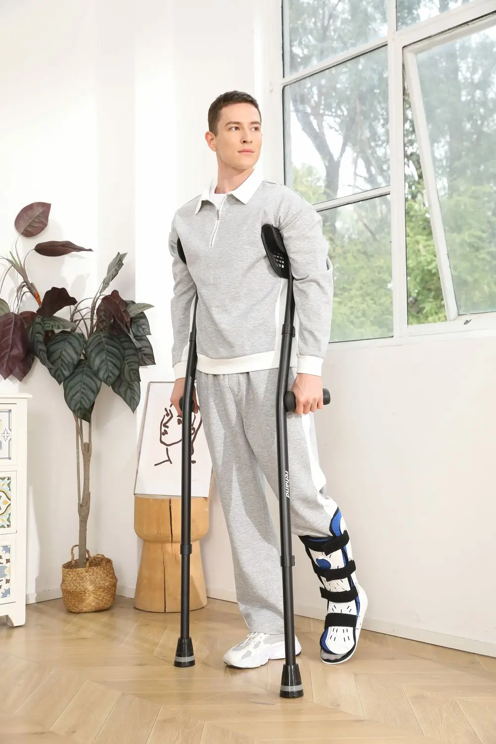 Rehand Medical Armpit Underarm Crutches Adults Aluminum Walking Cane ...