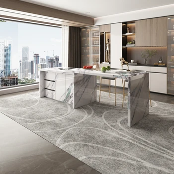 Luxury Modern Sintered Stone Slabs Countertops Kitchen Island Floating ...