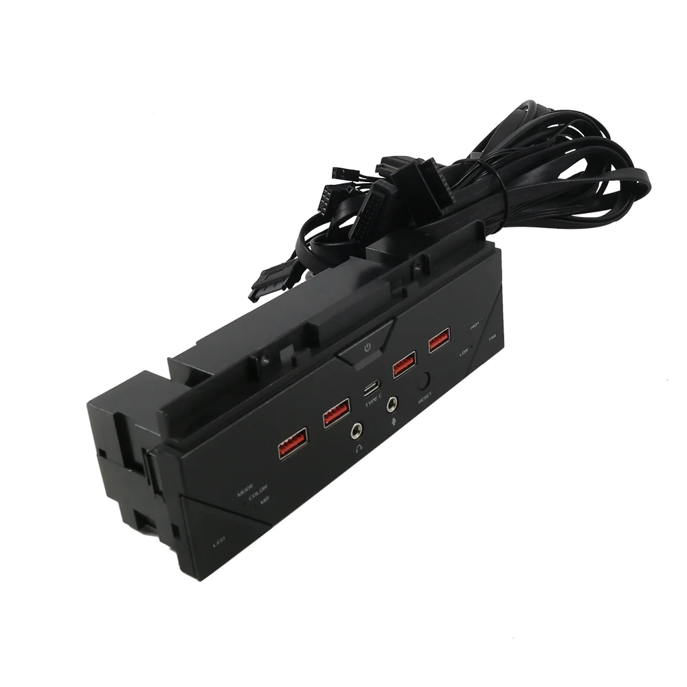 Computer Case Front Panel 4ports Usb3.0+usb3.1+fan Speed +hled Hub ...