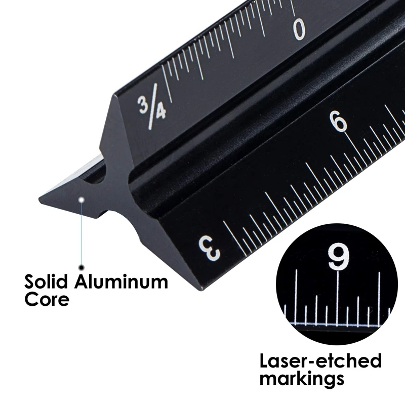 Custom Logo 12 Inch Architectural Scale Aluminium Triangular Ruler ...
