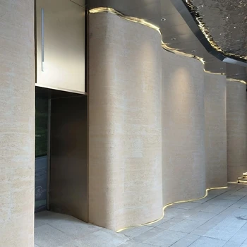 Exterior Wall Cladding Flexible Stone Travertine Soft Hole Stone ...