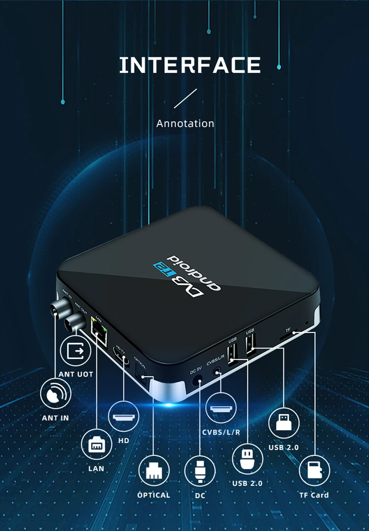 Ott Satellite Tv Receiver 4K Android and DVB S2 Smart Box