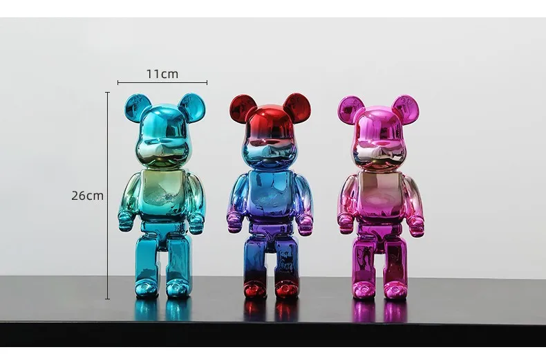 Custom Electroplated Resin Craft Bearbrick Statue