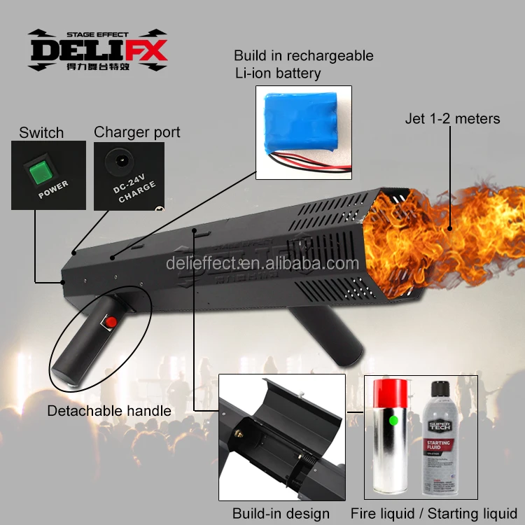 Handheld Flame Gun - 2m High Spray Fire Thrower for Stage