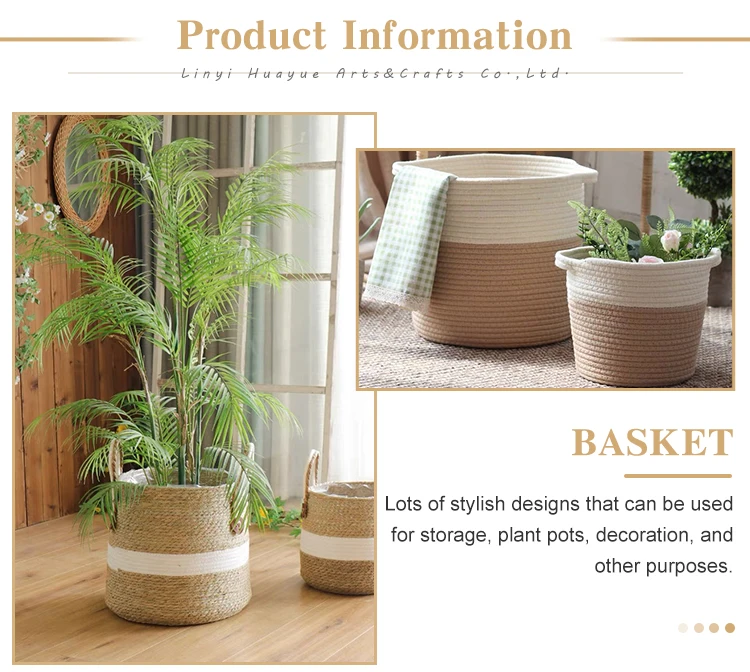 Paper Rope Wicker Basket Craft Handmade Woven Other Storage Basket For ...