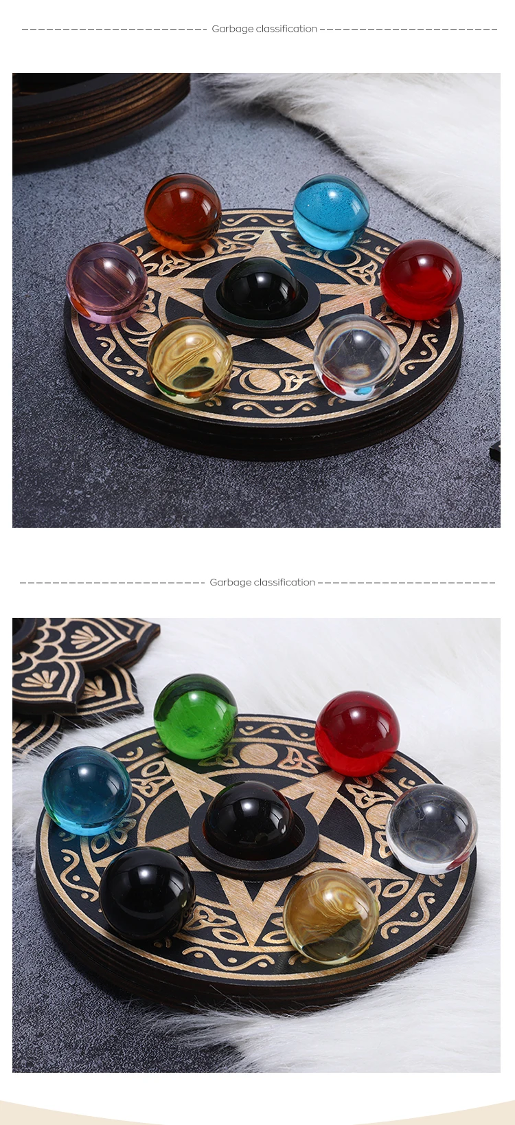 2023 New Product Mini Crystal Ball Taro Desktop Decoration Wooden ...