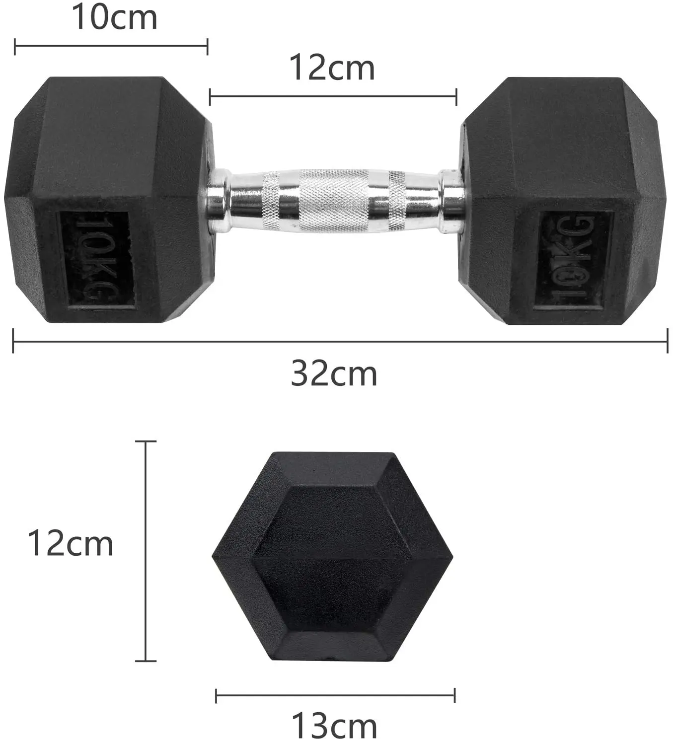 Cheap Price Hexagonal Rubber-Coated Dumbbell Set for Gym