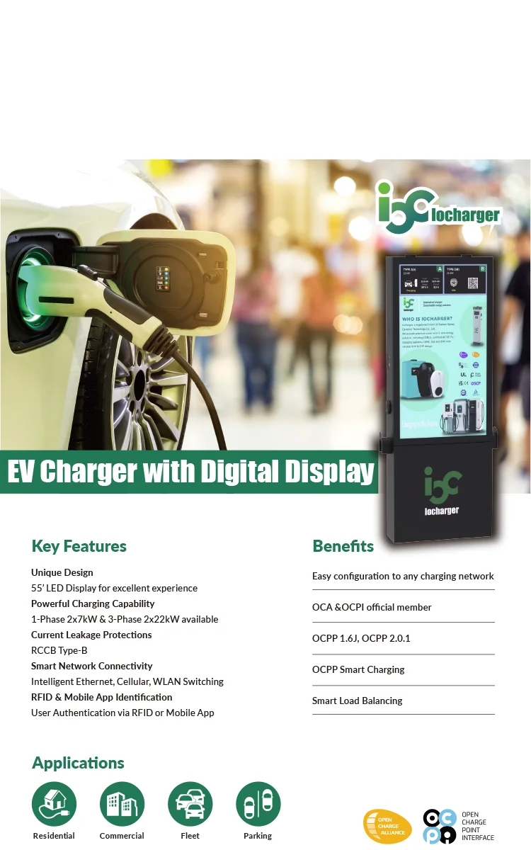 55 Inch EV Fast Charging Station with Advertising Screen