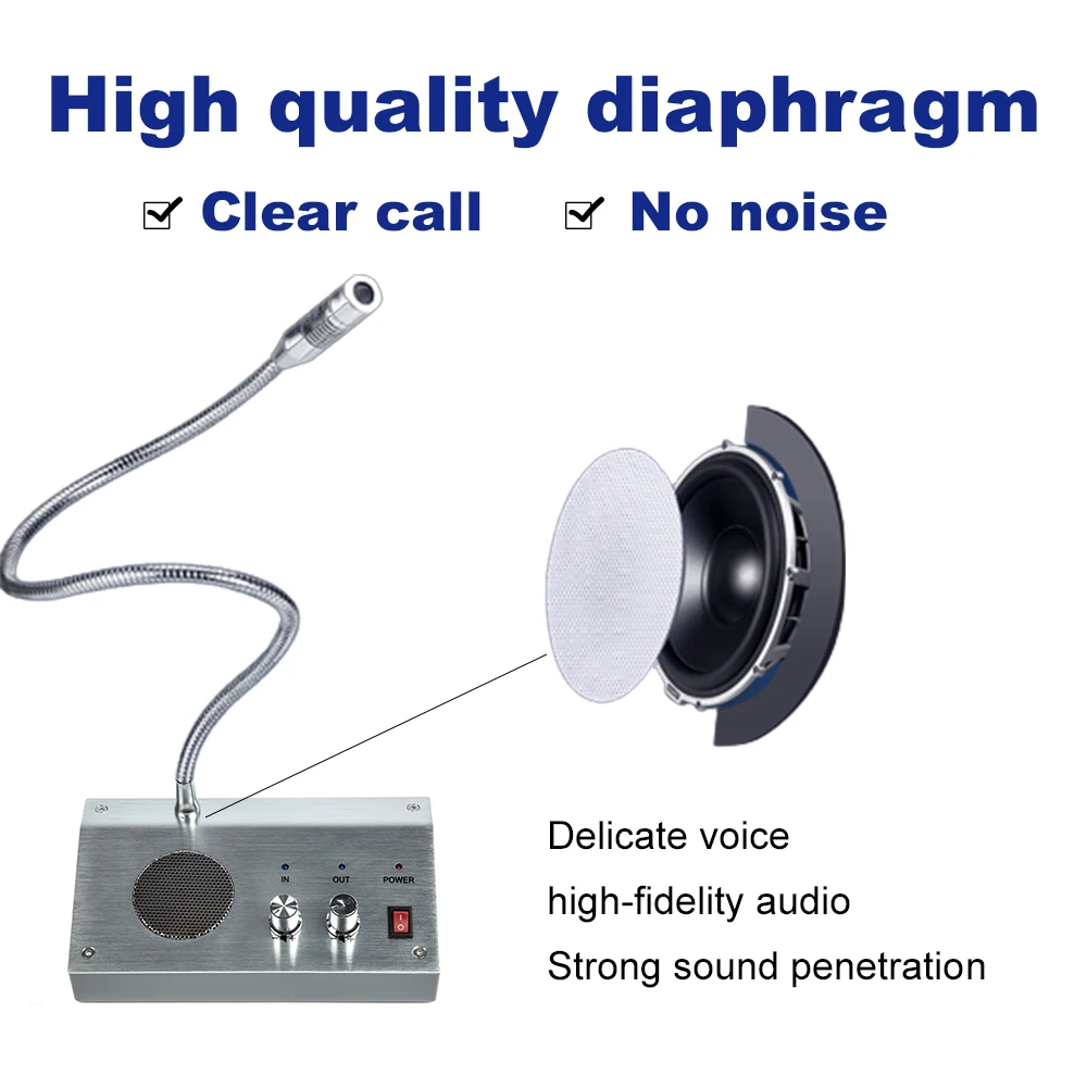 Two Way Intercom Microphone Walkie Talkie Intercom Audio System Wired ...