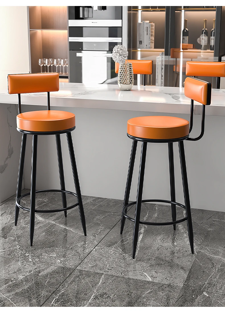 Modern Industrial Design Minimalist Tall Bar Stool Chair Gold Iron ...