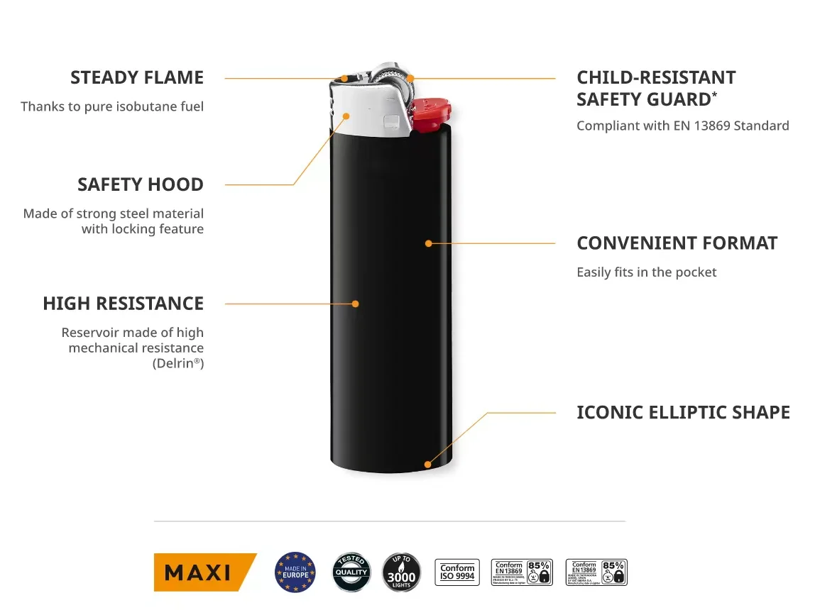 Original J6 Maxi Big Lighters Disposable Gas Grinding Wheel Lighters ...