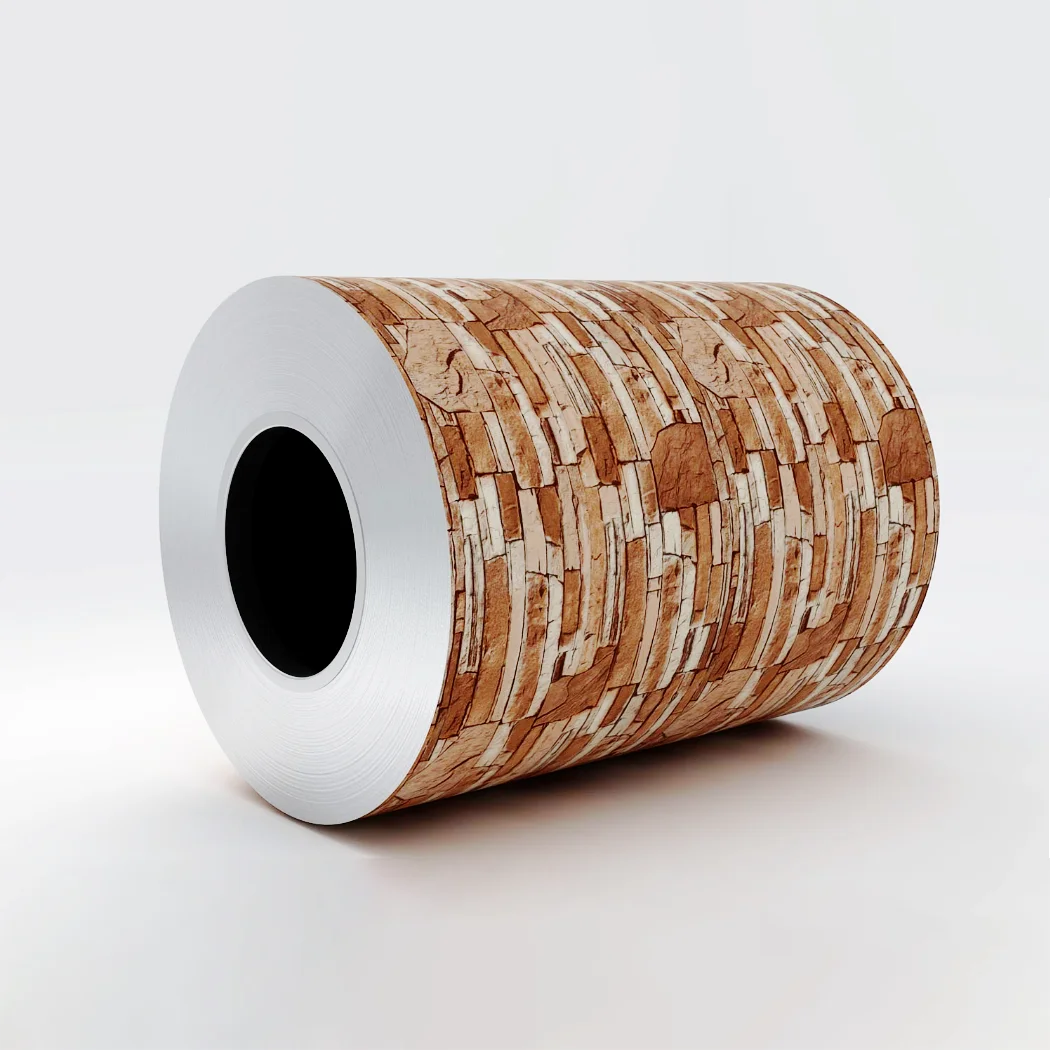 Exterior Wall Decoration Ppgi Brick Pattern Steel Coil Red Color Stone ...