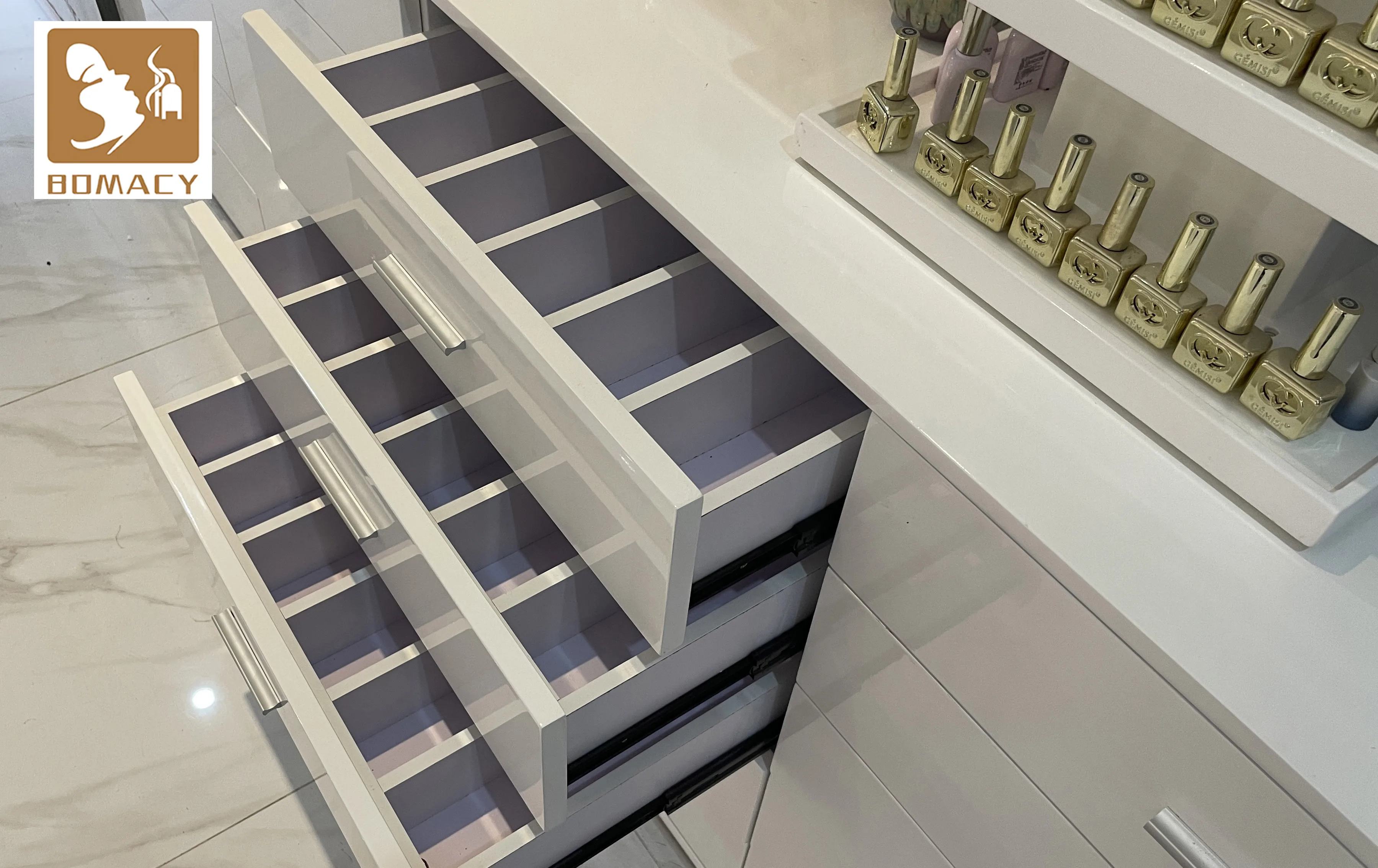 Gel Storage Wood Shelves for Cosmetic Store Klar Rotating Acrylic Art ...