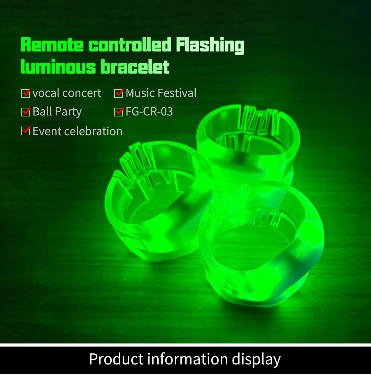 Wholesale DMX Control LED Color Changing RGB Bracelet