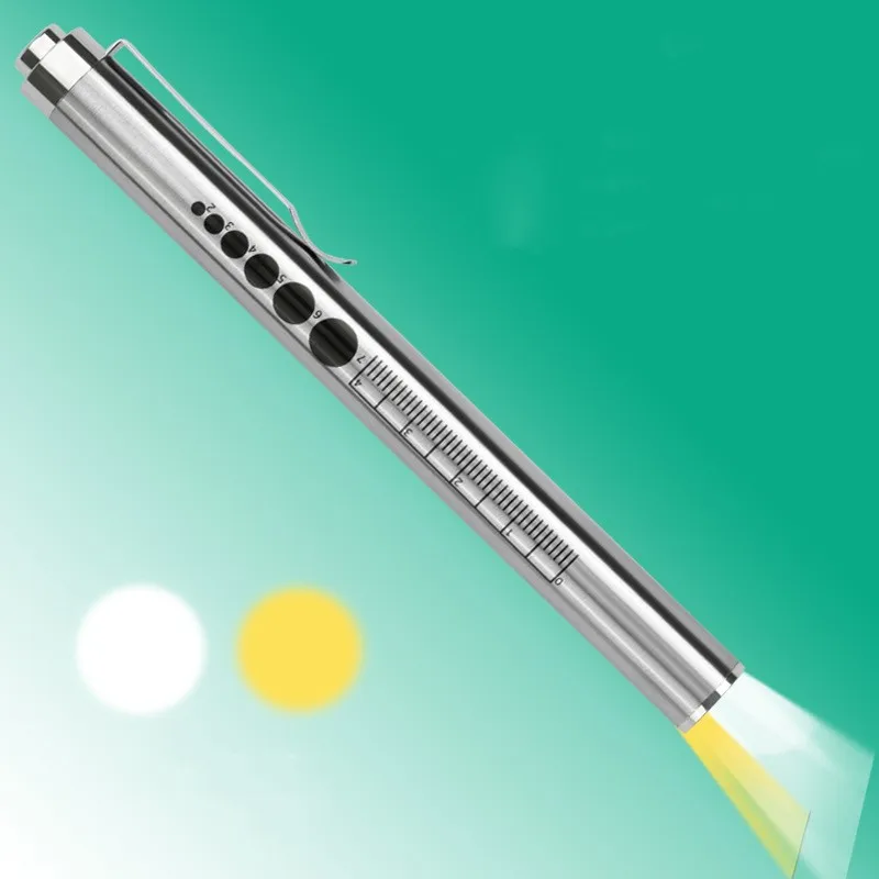 Al Led Stainless Steel Rechargeable Flashlight With Yellow And White ...