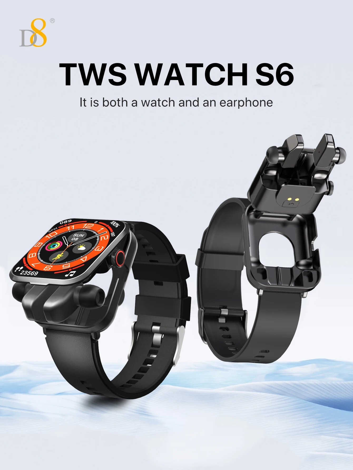 D8 Smart Watch Men Women For Android Ios Phone Waterproof Heart Rate ...