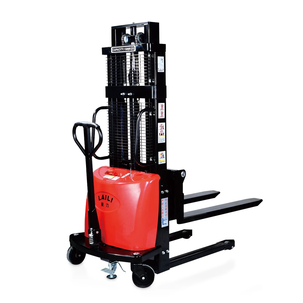 500kg Mini Narrow Aisle Semi Electric Platform Lift Stacker Machine ...